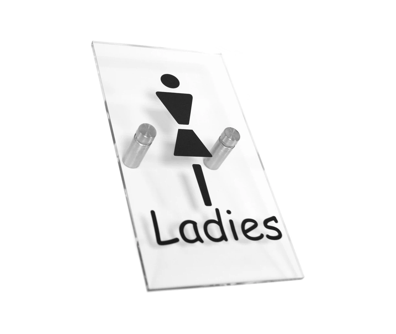 Clear Acrylic Ladies Sign WR-SIGN-LADIES-1 | Washroom Hub