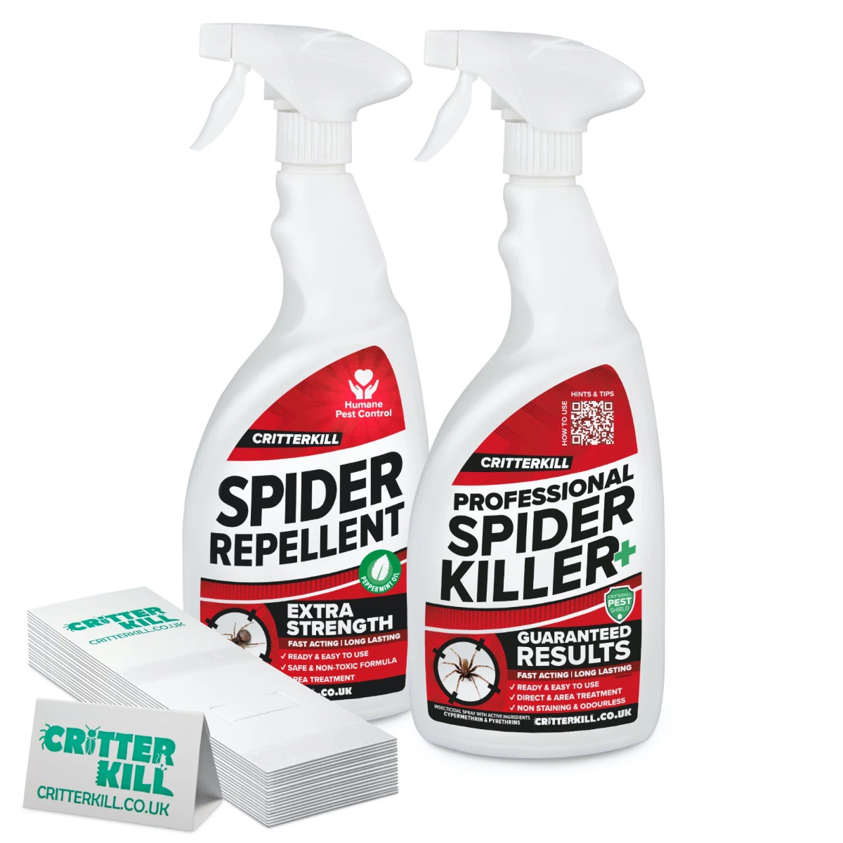 Critterkill Spider Repellent Spray - 1 Litre + Spider Killer Spray - 1 ...