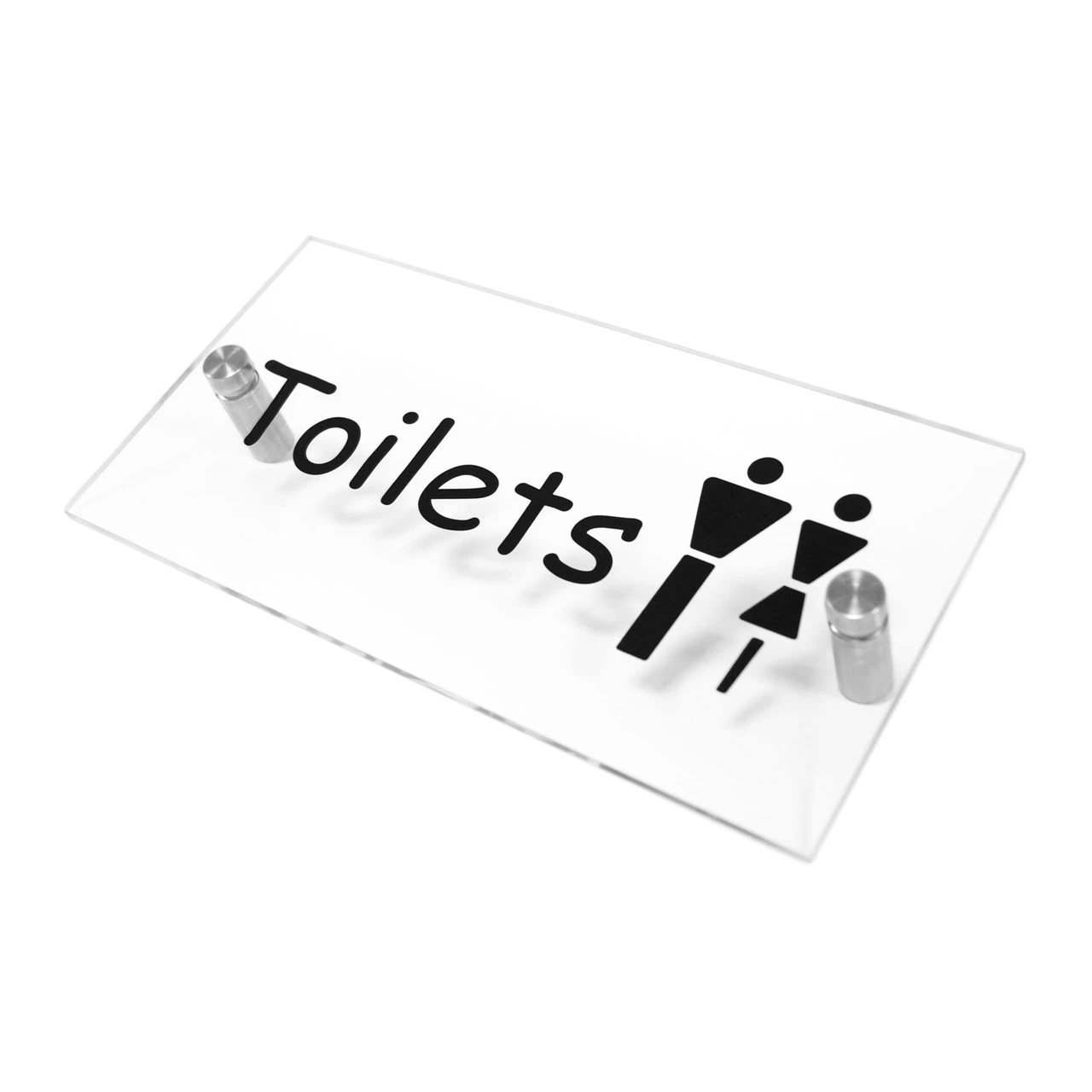 Clear Acrylic Toilets Sign WR-SIGN-TOILETS-1