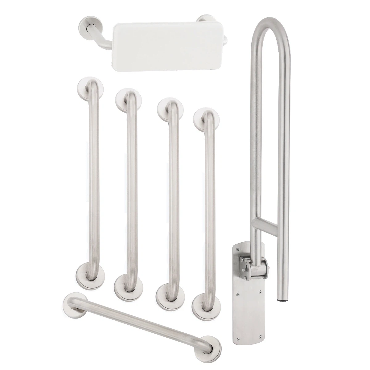 Bobrick Grab Bar Pack for Unisex Washrooms with Padded Back Rest WR ...