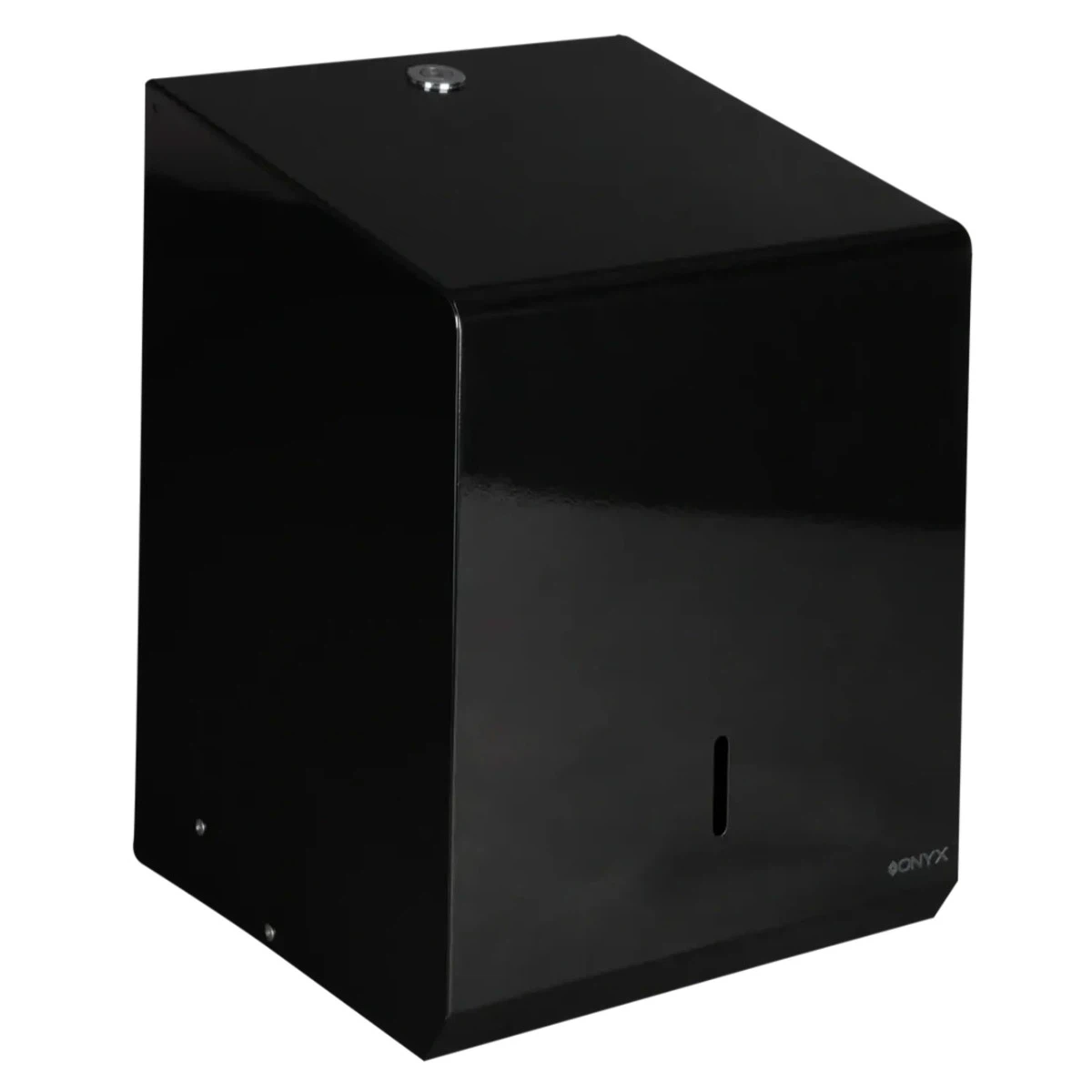 Black Gloss Centrefeed Blue Roll Dispenser | Washroom Hub