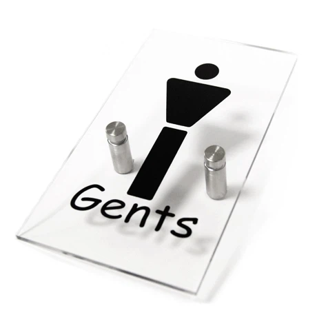 Clear Acrylic Gents Sign WR-SIGN-GENTS-1